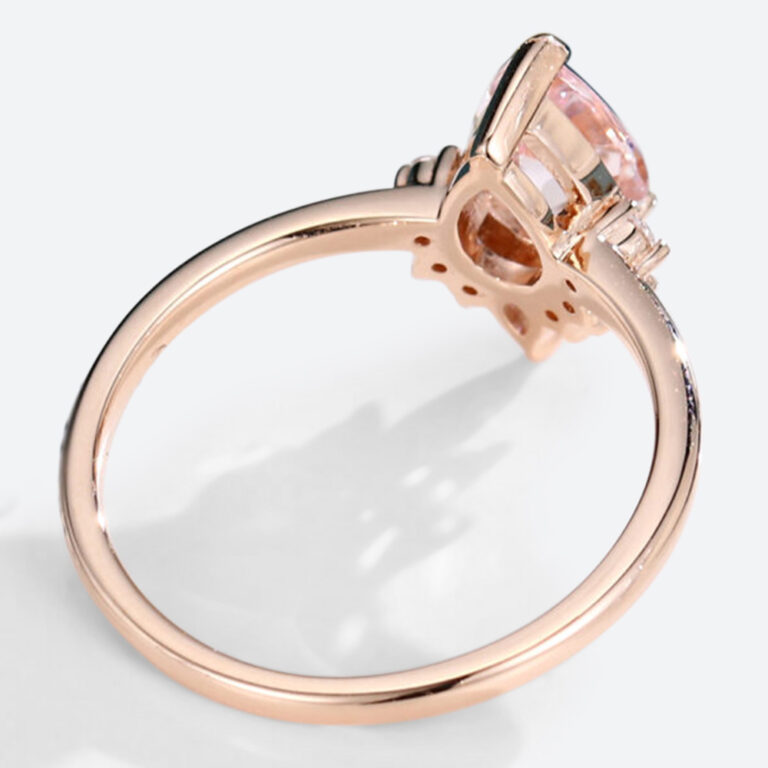 1ct Pear Natural Morganite Engagement Ring Vintage Simple Ring ...