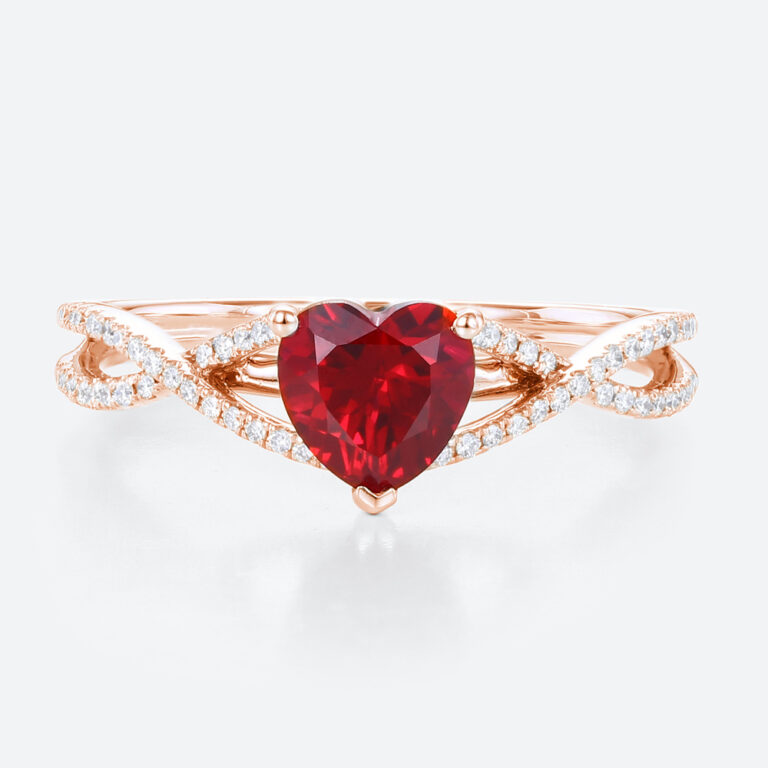 White Gold Ruby Ring For Women Lab Grown Ruby Engagement Rings ...