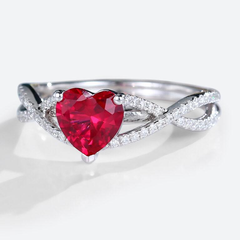White Gold Ruby Ring For Women Lab Grown Ruby Engagement Rings ...