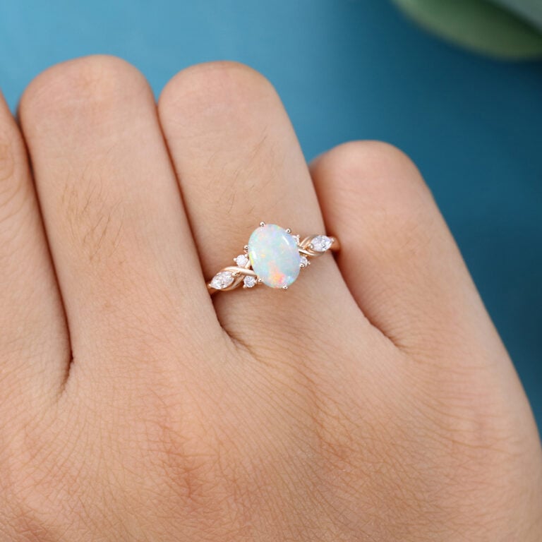 14K Gold 1/2 CT Lab Grown Cluster Diamond Engagement Ring - LisaJewelryUS