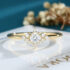 14K Gold 1/2 CT Lab Grown Cluster Diamond Engagement Ring - LisaJewelryUS
