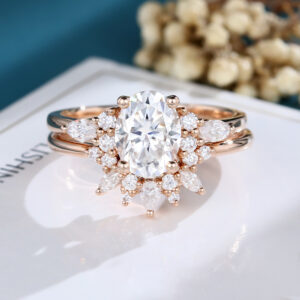 Round Cut Lab Diamond Wedding Band Bezel Stacked Wedding Rings ...