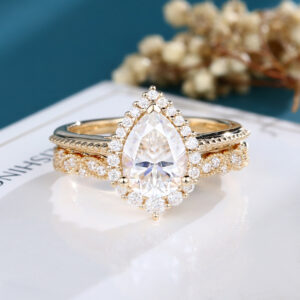 Round Cut Lab Diamond Wedding Band Bezel Stacked Wedding Rings ...