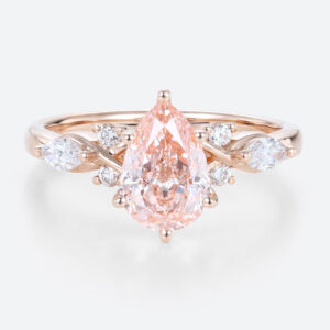 Pear Shaped Pink Diamond Ring Classic Fancy Pink Diamond Ring ...