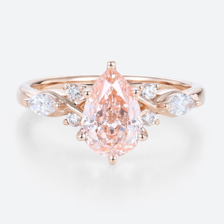 Pear Shaped Pink Diamond Ring Classic Fancy Pink Diamond Ring ...