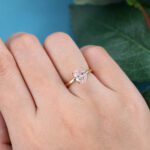 Oval Cut Lab Pink Diamond Rings Solitaire Simple Engagement Rings ...