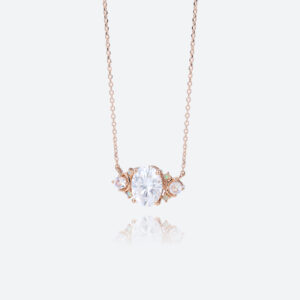 Oval Lab Diamond Necklace Halo Necklace Vintage Pendant Necklace ...