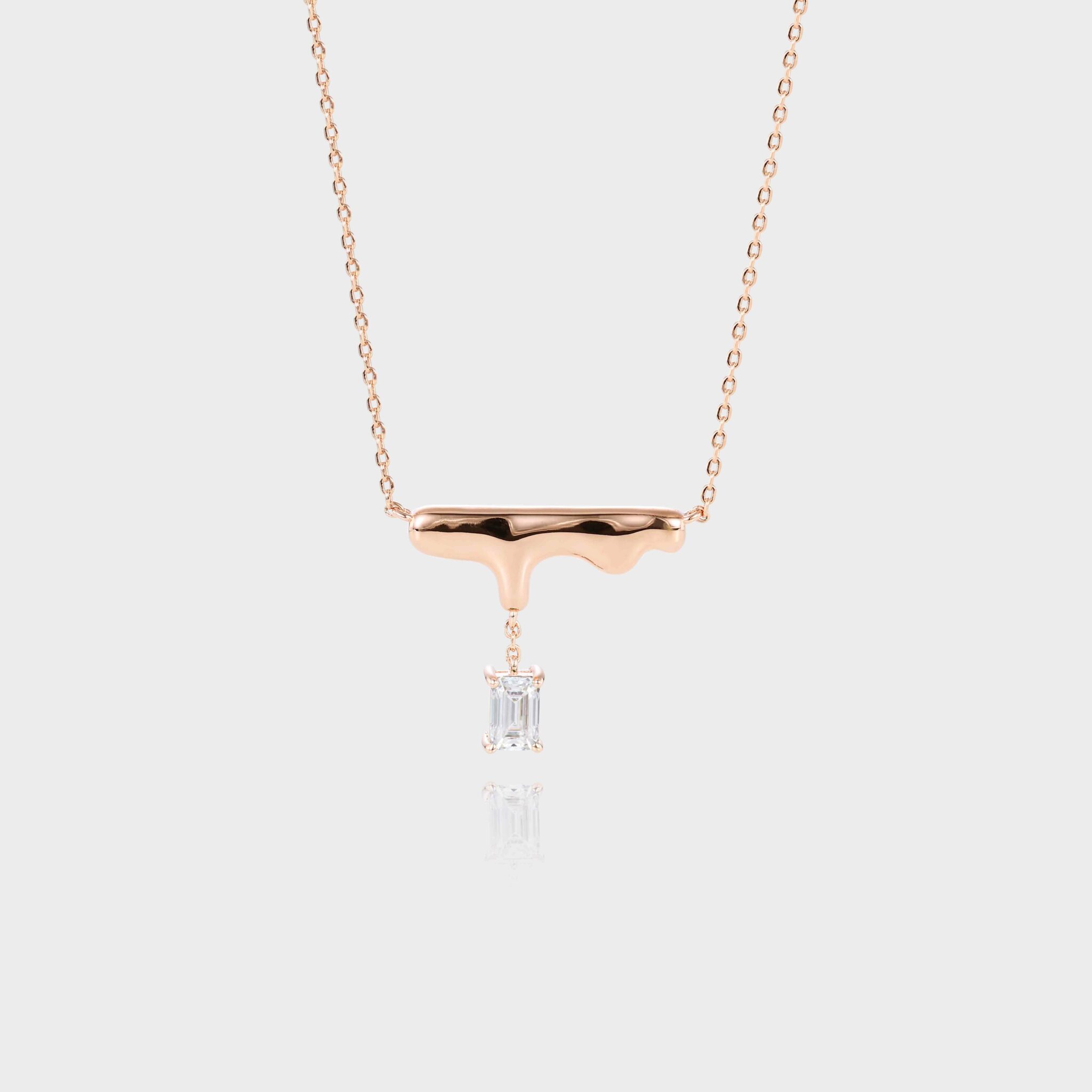 Solitaire Emerald Cut Lab Diamond Pendant Necklace For Women ...