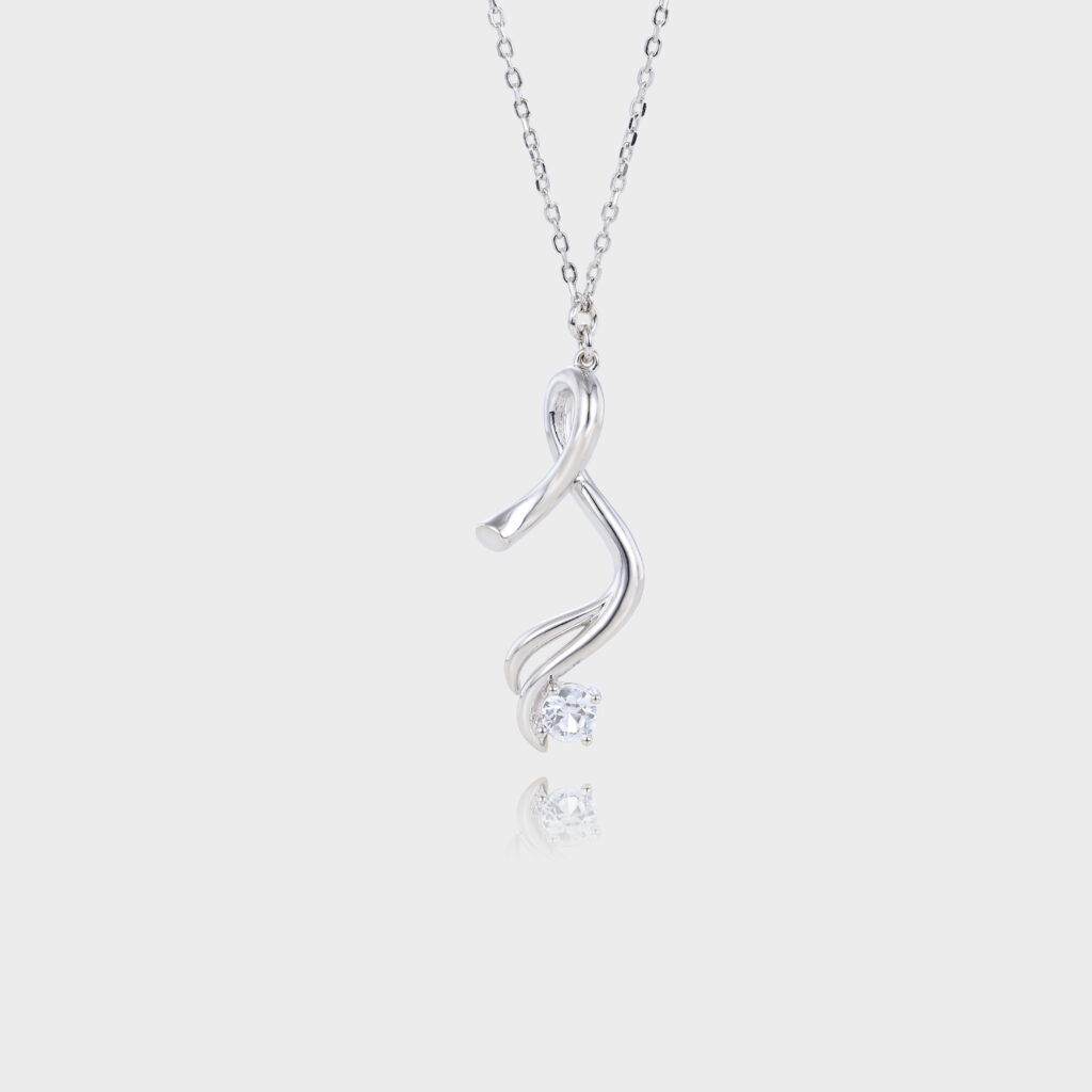 Round Lab Diamond Necklace For Women Twisted Pendant Necklace ...
