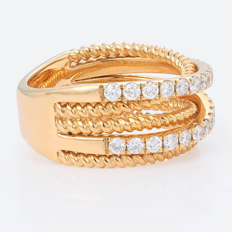 Twisted Band Engagement Ring Eternity Band Ring Multi-Band - LisaJewelryUS
