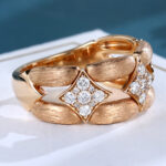 Gold Stacking Rings Princess Flower Shaped Diamond Wedding Bands ...