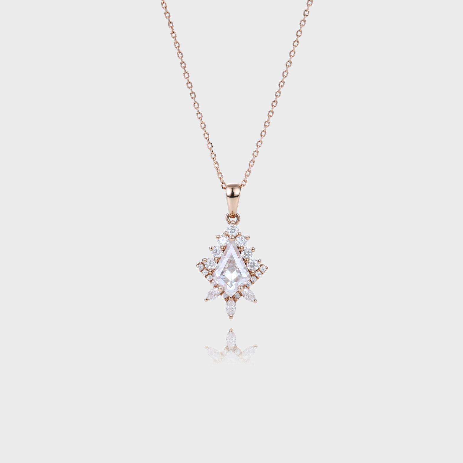 Kite Cut Lab Diamond Necklace For Women Pendant Necklace - LisaJewelryUS