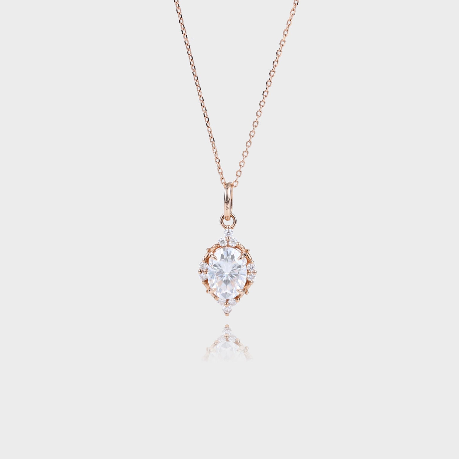 Oval Lab Diamond Necklace For Women Unique Pendant Necklaces ...