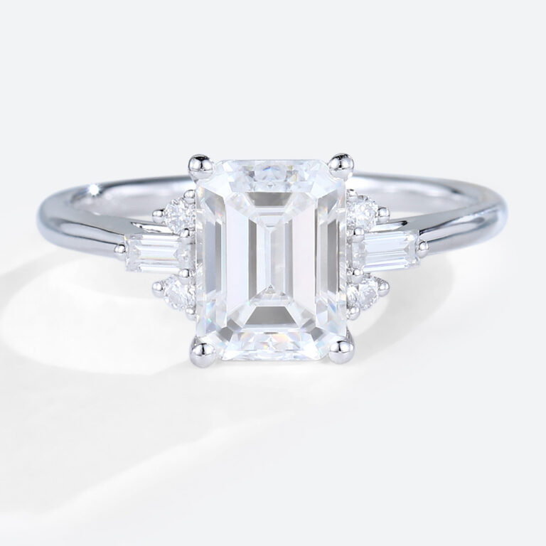 Emerald Cut Diamond Engagement Rings Lab Diamonds Simple Ring ...