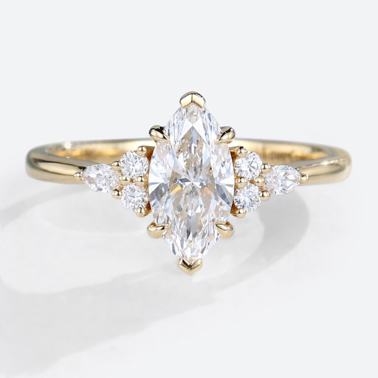 Diamonds Lab Created Marquise Cut Engagement Ring Cluster Ring ...
