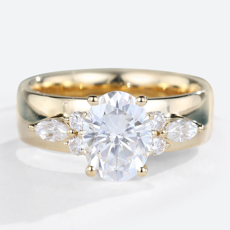 Lab Created Diamond Engagement Rings Unique Wedding Ring - LisaJewelryUS