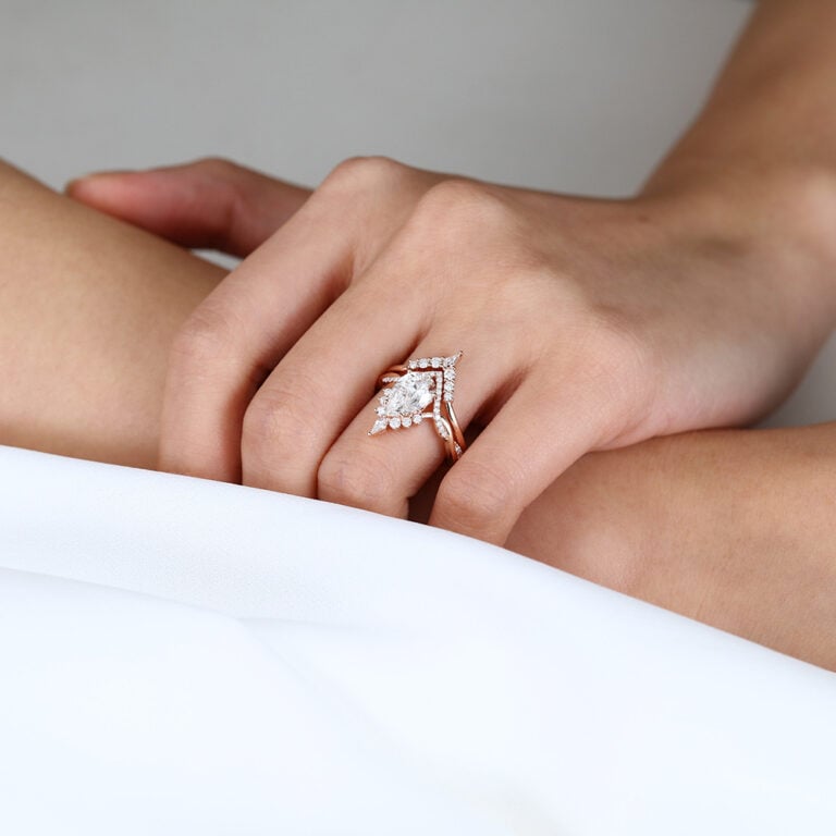 Lab Created Diamonds Engagement Rings Diamond Ring Sets - LisaJewelryUS