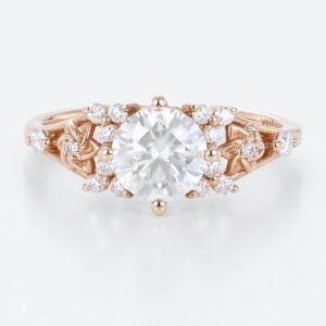 Engagement Rings with Lab Created Diamonds Cluster Gold Ring ...