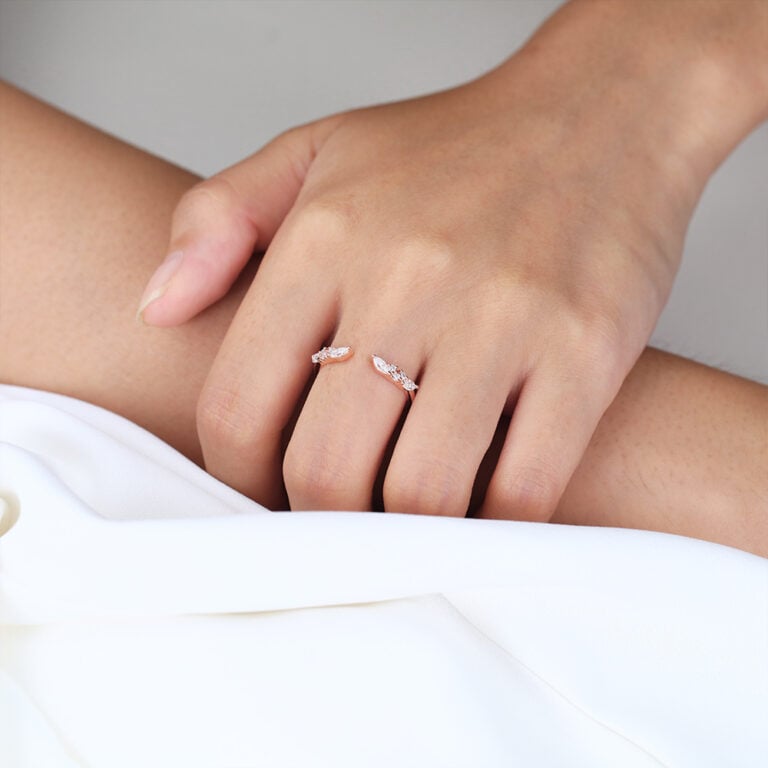 Open Band Ring? Lab Diamond Stacking Rings Simple Ring Design - LisaJewelryUS