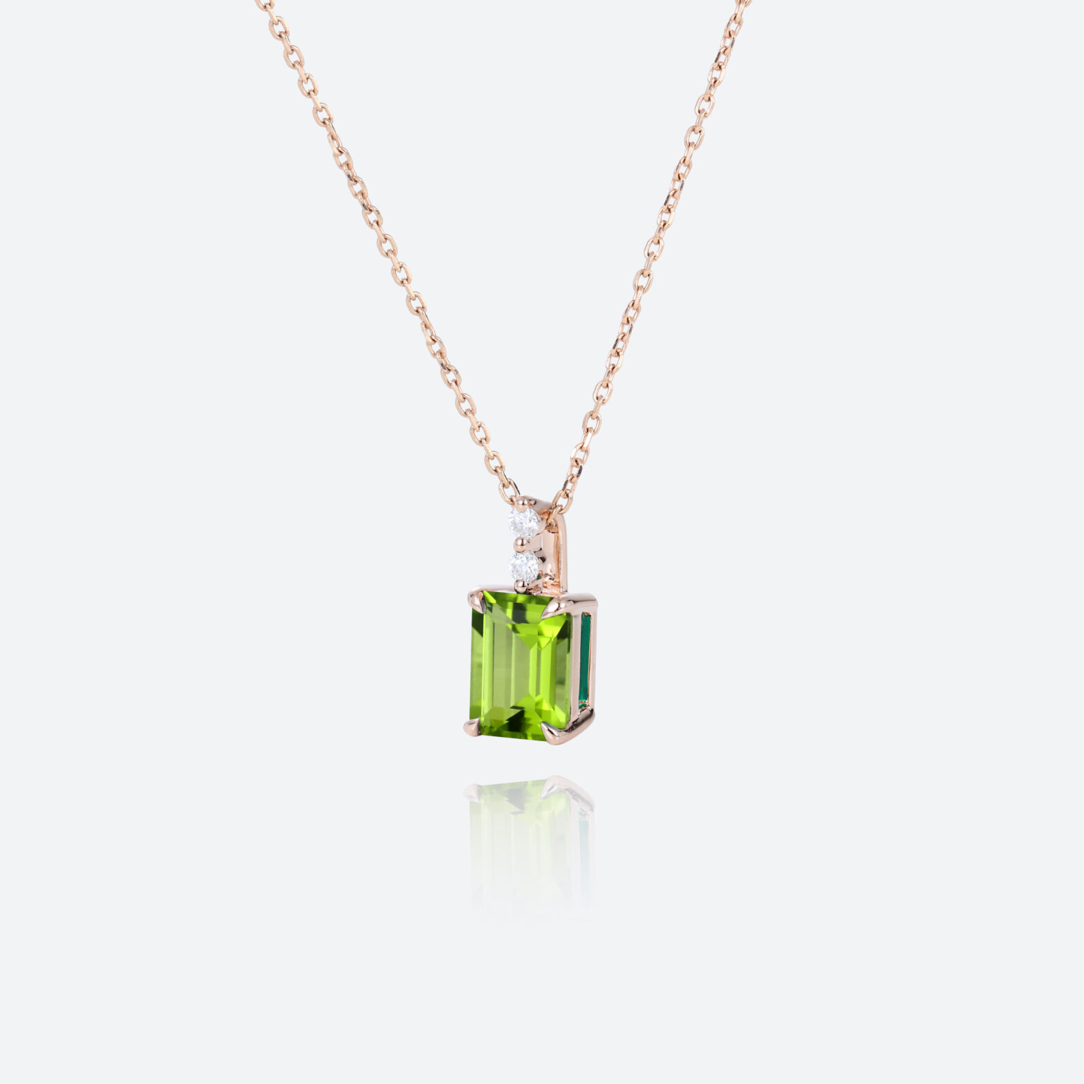 Birthstone Necklace for Grandma Custom Emerald Cut Necklace - LisaJewelryUS