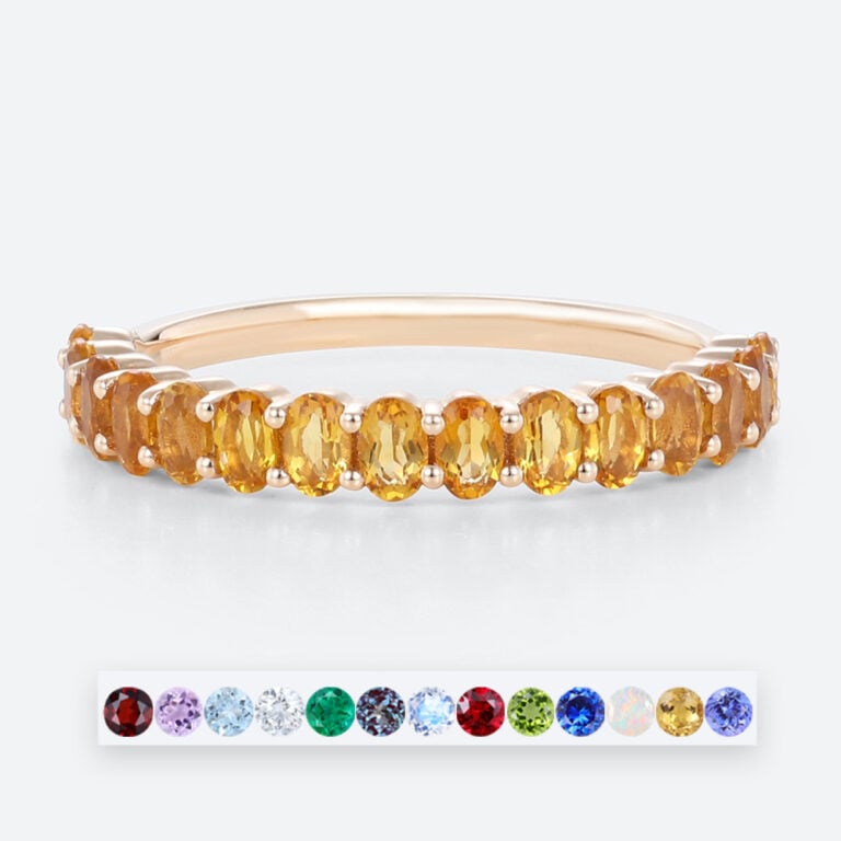 Mother Birthstone Rings Half Eternity Birthstone Wedding Rings ...