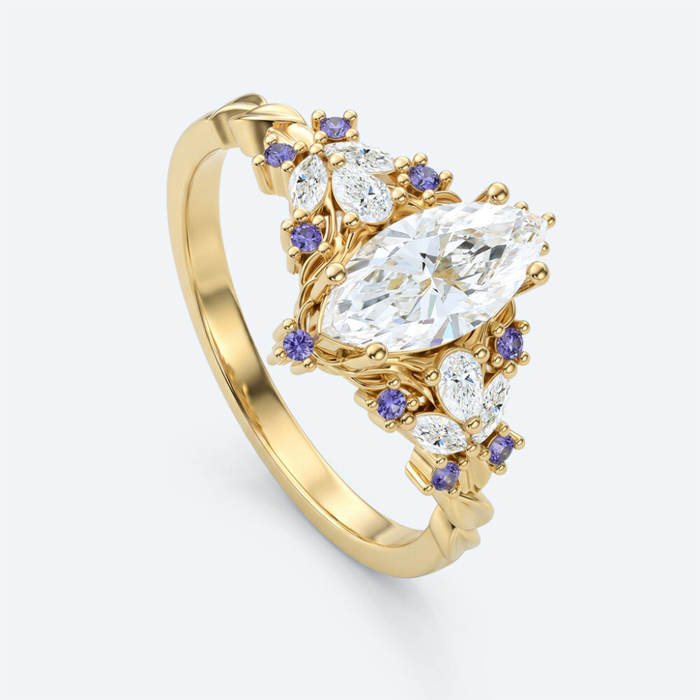 1ct Marquise Lab Grown Diamond Ring Fantasy-Inspired 4-Prong ...
